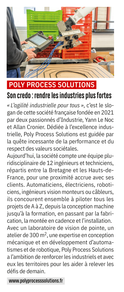 Poly Process Solutions : Le sur-mesure au profit de l'agilité industrielle